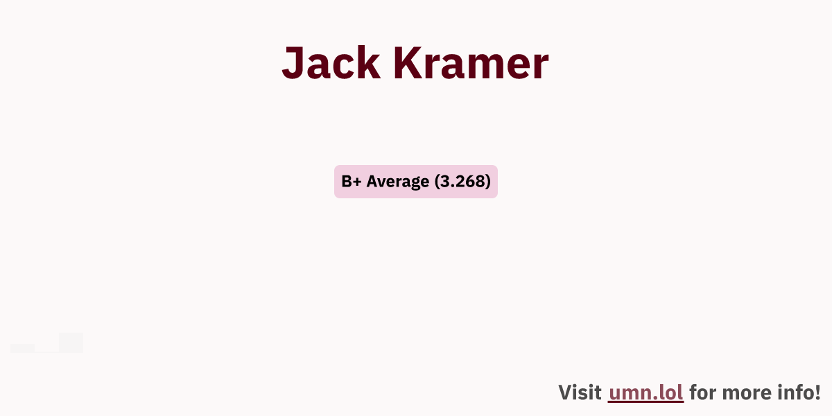 Jack Kramer | GopherGrades