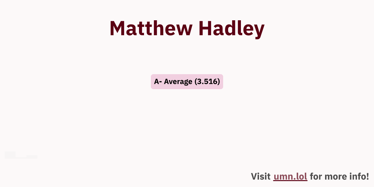 Matthew Hadley | GopherGrades