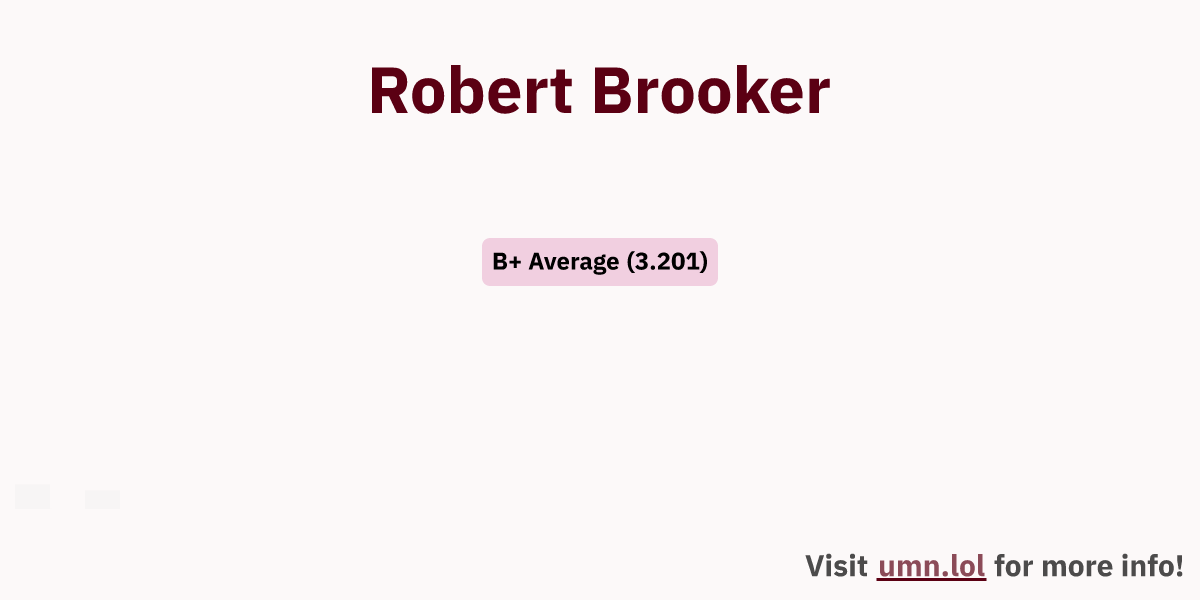Robert Brooker | GopherGrades